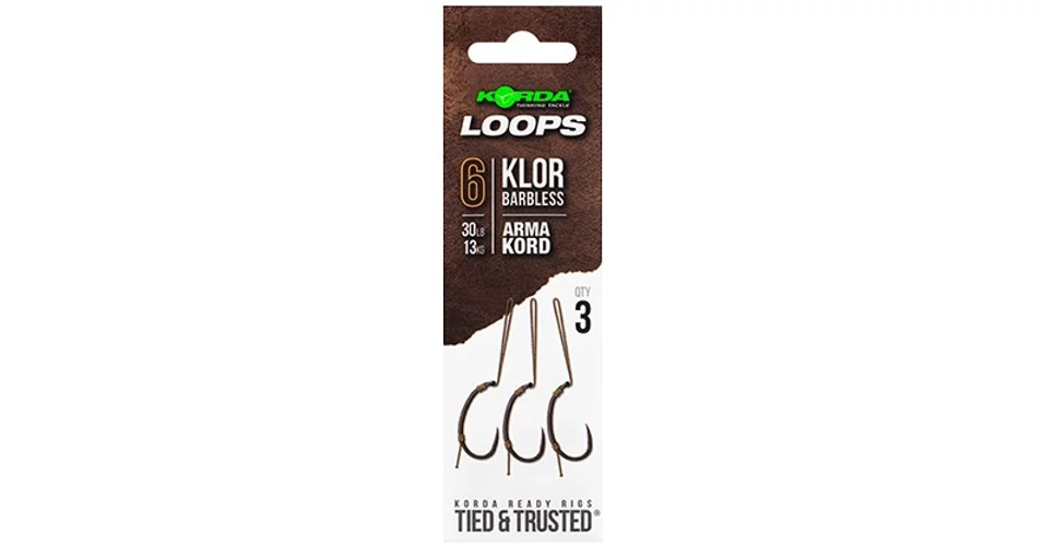 Korda - Loop Rigs Klor 6/30lb - Kaprové náväzce